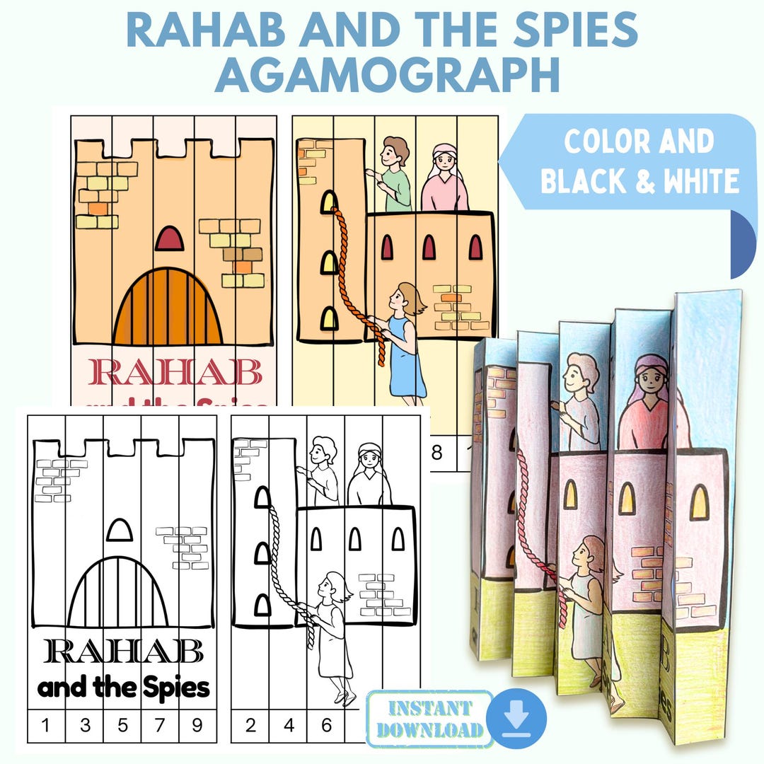 Printable Rahab and the Spies Agamograph, Sunday School Craft & Exodus ...