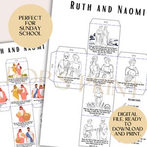Ruth and Naomi Cube Craft, Sunday School Bible Activity (digital ...