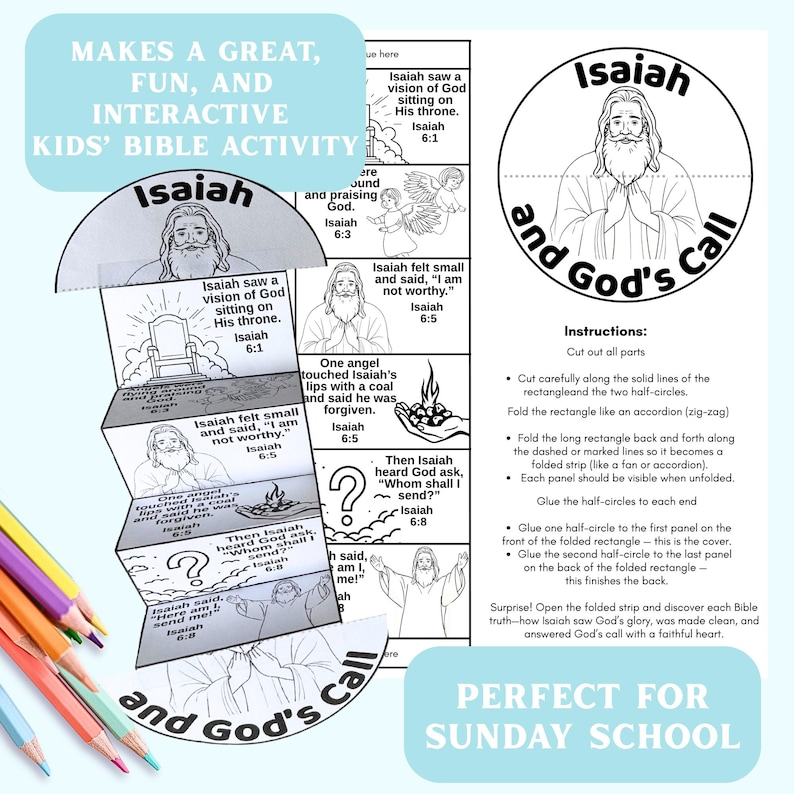 Prophet Isaiah and God's Call Craft | Sunday School Folding Coloring ...