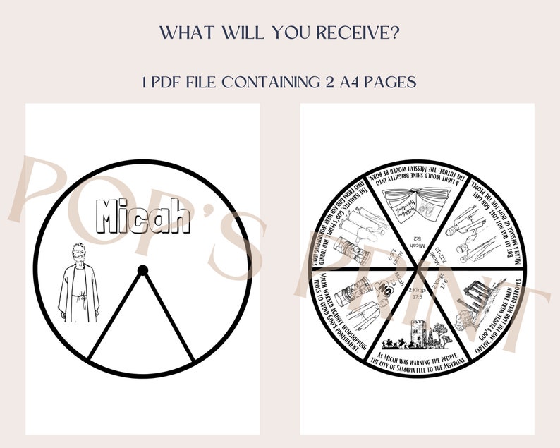 Micah Coloring Spinner Wheel| Micah Craft| Sunday School Craft| Kids ...