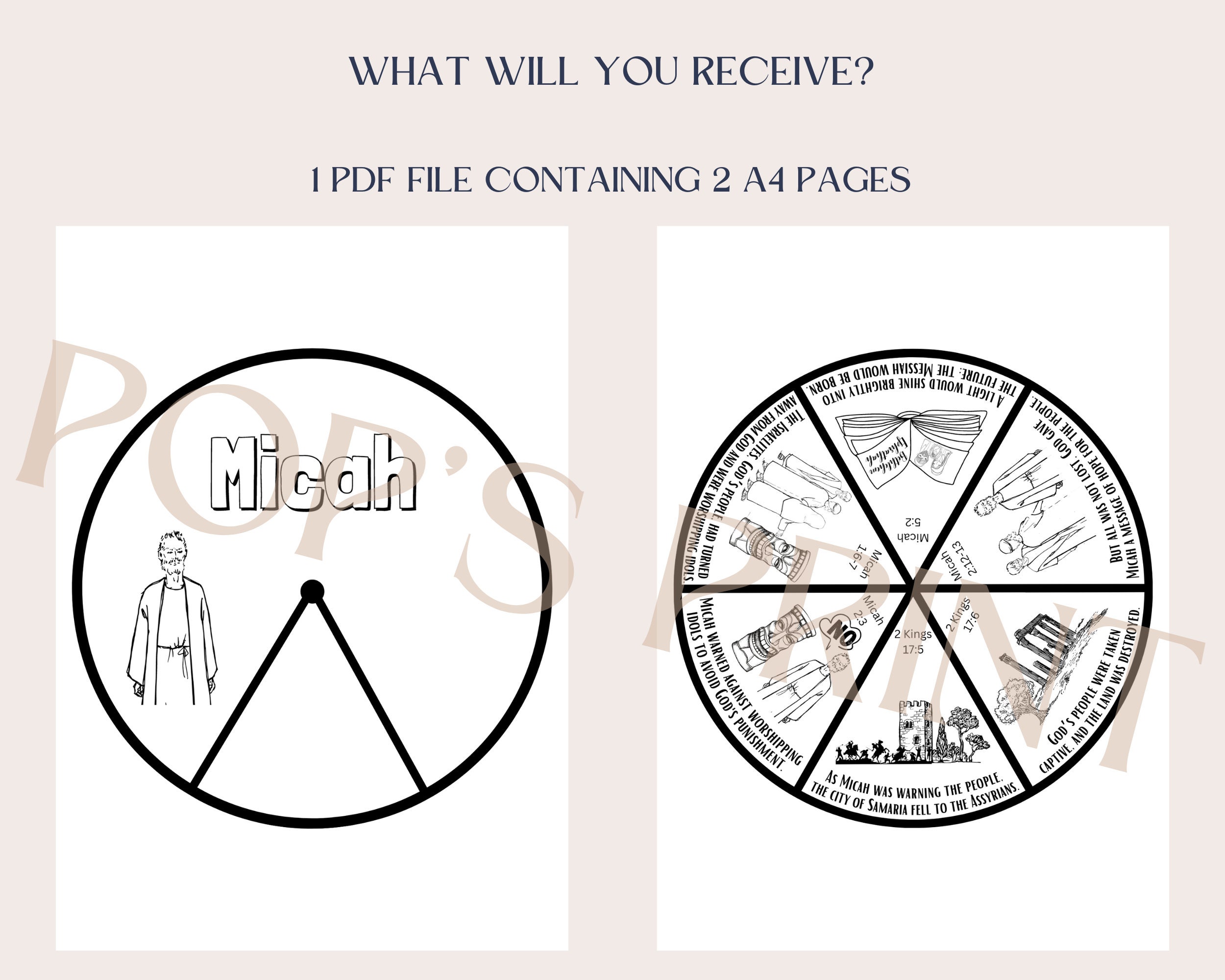 Micah Coloring Spinner Wheel| Micah Craft| Sunday School Craft| Kids ...