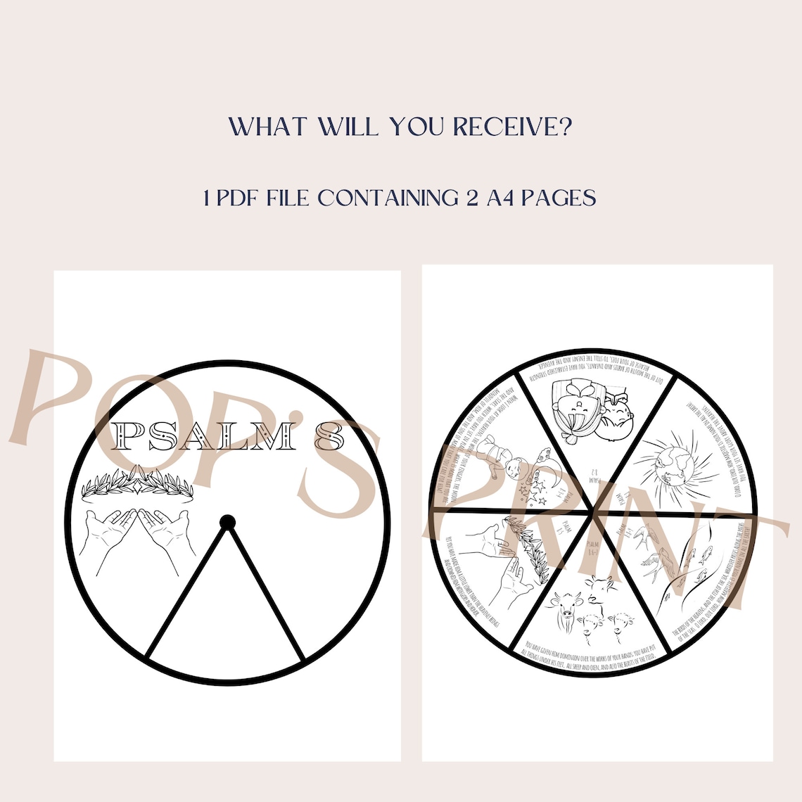 Psalm 8 Bible Memory Craft for Kids – Printable Coloring Spinner Wheel ...
