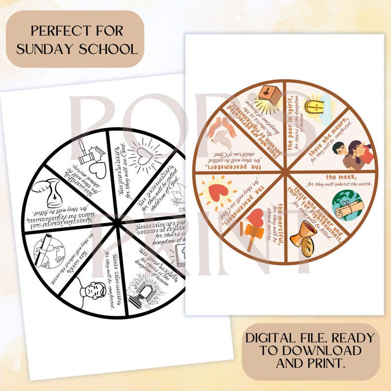 Printable "the Beatitudes of Jesus" Sunday School Craft | Bible Verse ...