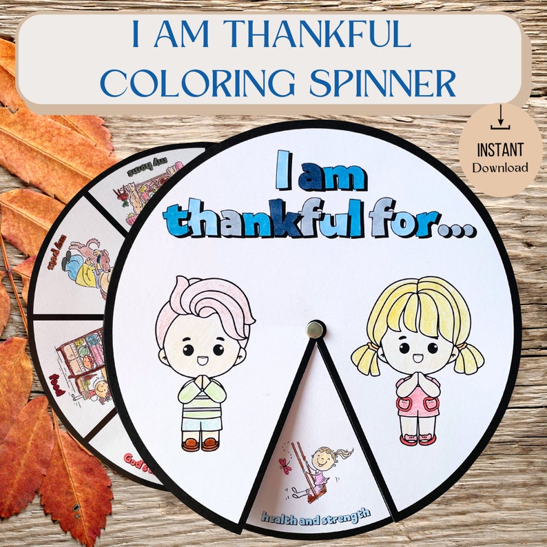 Printable Thanksgiving Spinner Wheel Activity for Kids, Sunday School ...