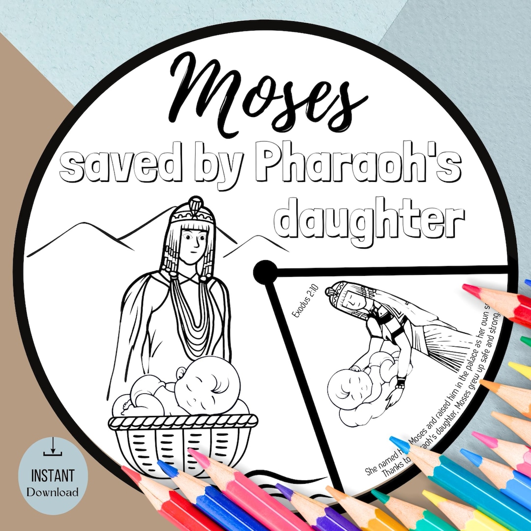 Sunday School Craft Baby Moses Saved by Pharaoh's Daughter Spinner ...