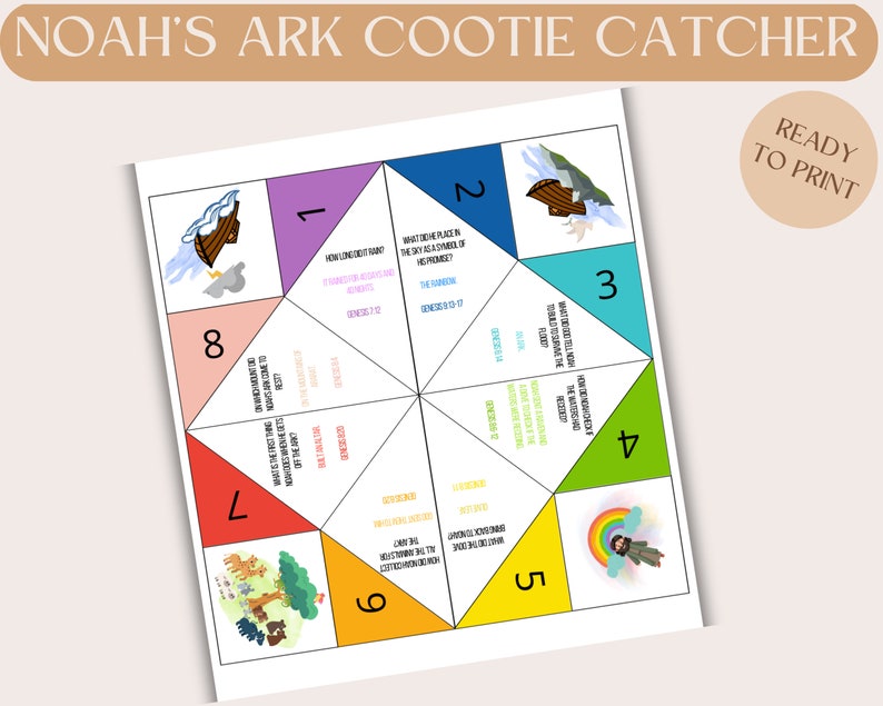 Noah's Ark Cootie Catcher Sunday School Craft Cootie - Etsy Australia
