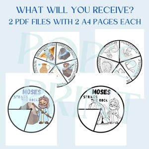 Printable Moses Strikes the Rock Spinner Wheel, Sunday School Craft ...
