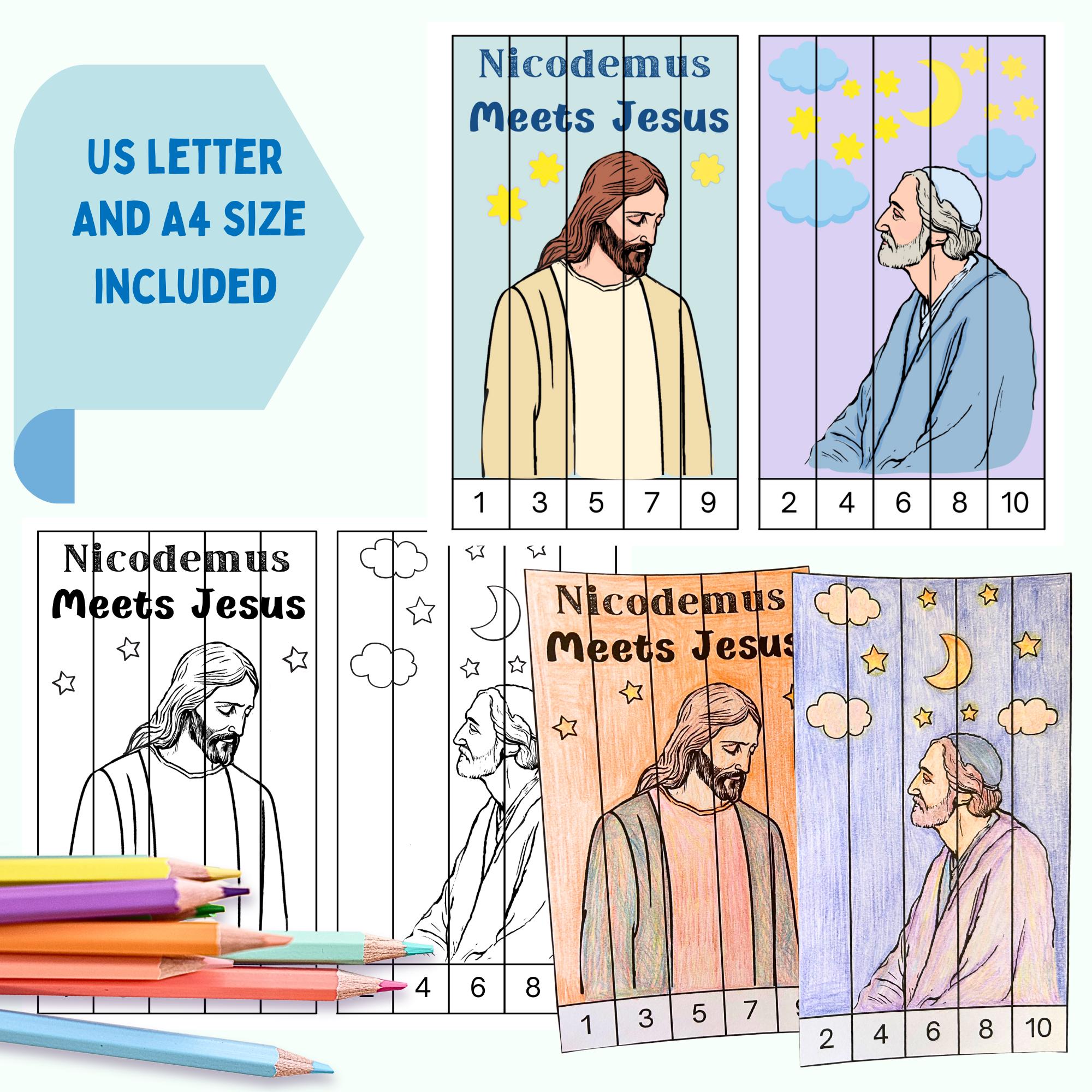Nicodemus Meets Jesus Agamograph Craft , Sunday School Bible Activity ...