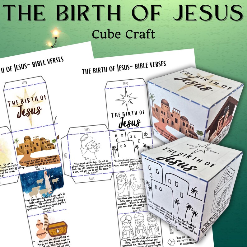 The Birth of Jesus 3D Cube Craft – Sunday School Advent Nativity ...