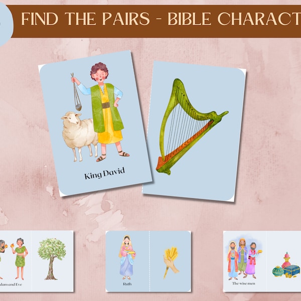 Bible Character Match Game - Etsy