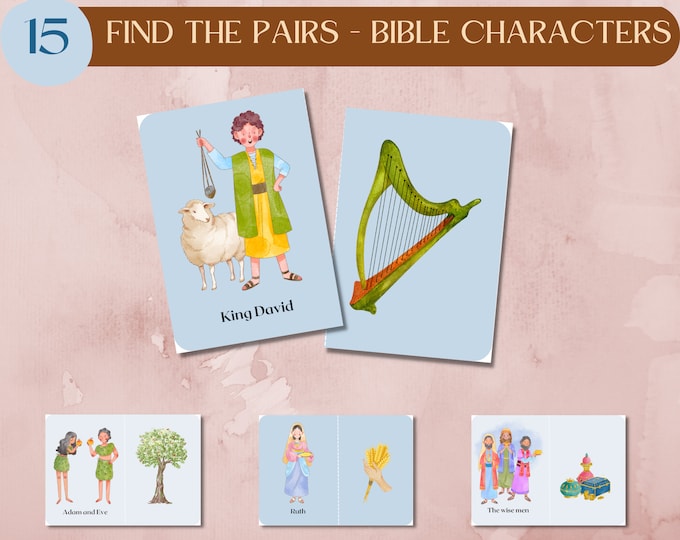 Bible Character Matching Game | Toddler Learning Activity (digital ...