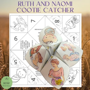 Ruth and Naomi Coloring Cootie Catcher| Sunday School Craft| Printable ...