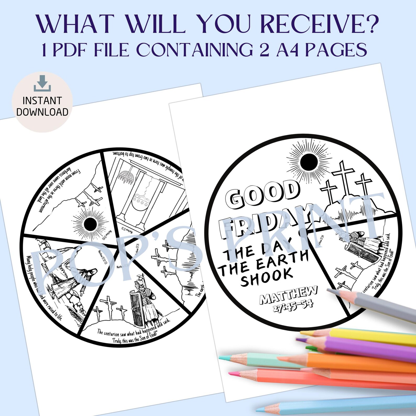 Printable Good Friday Sunday School Craft Holy Week Kids Activity ...