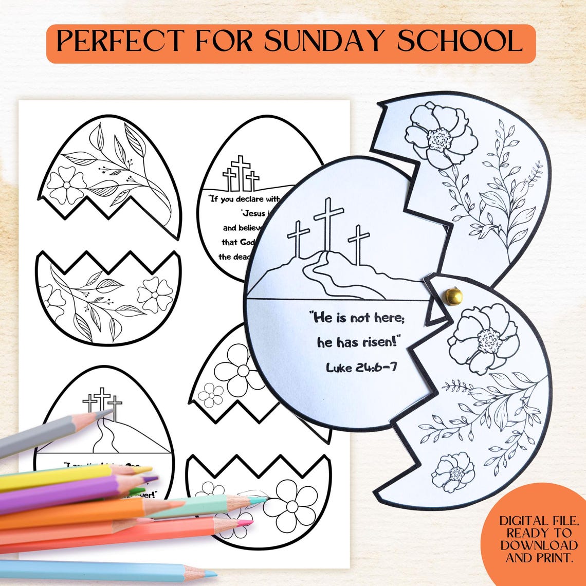 Printable Easter Egg Surprise Bible Verse Craft | Sunday School ...