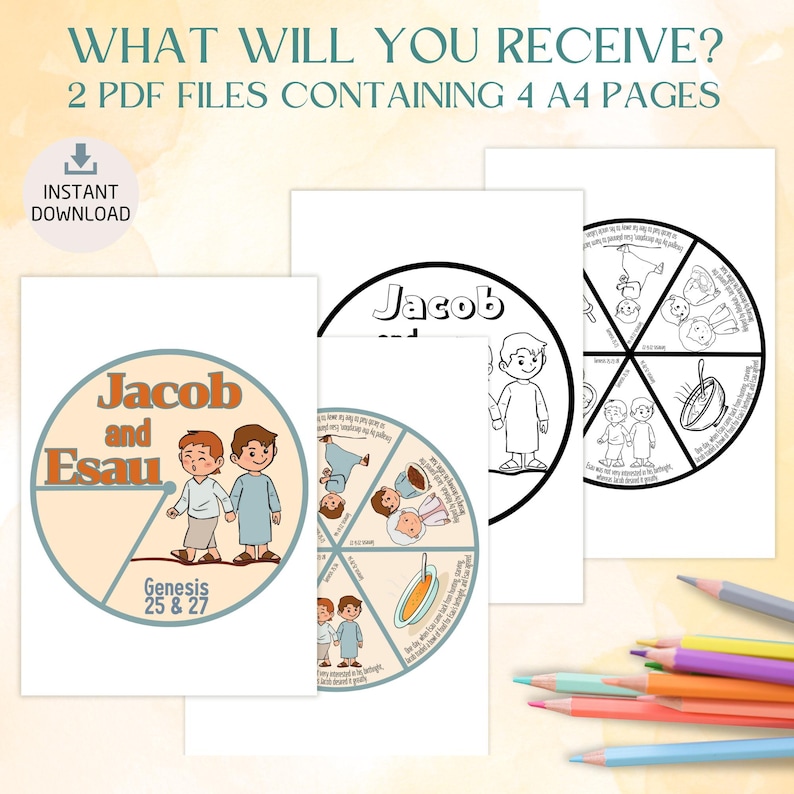 Printable Jacob and Esau Sunday School Craft, Kids' Ministry Bible ...