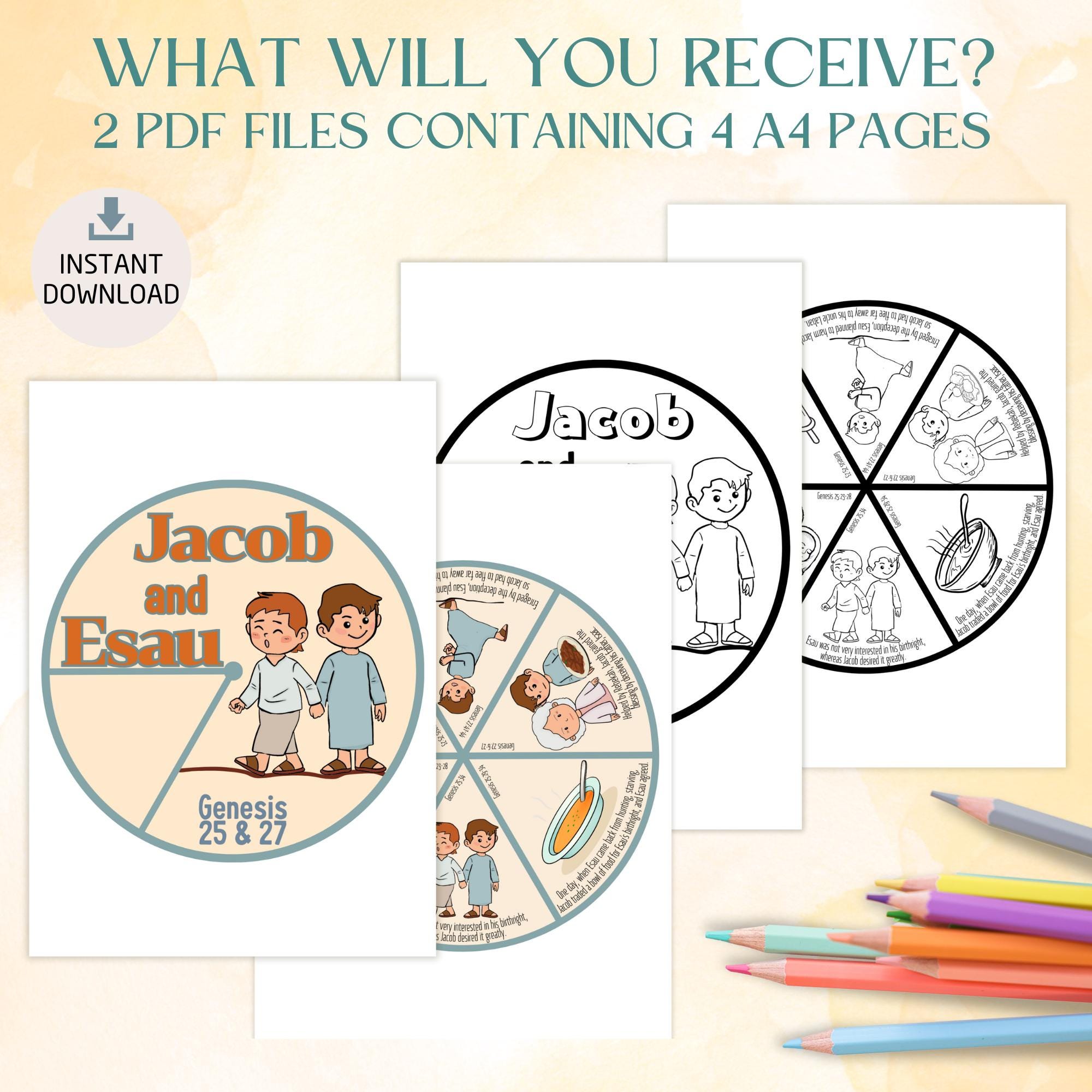 Printable Jacob and Esau Sunday School Craft, Kids' Ministry Bible ...