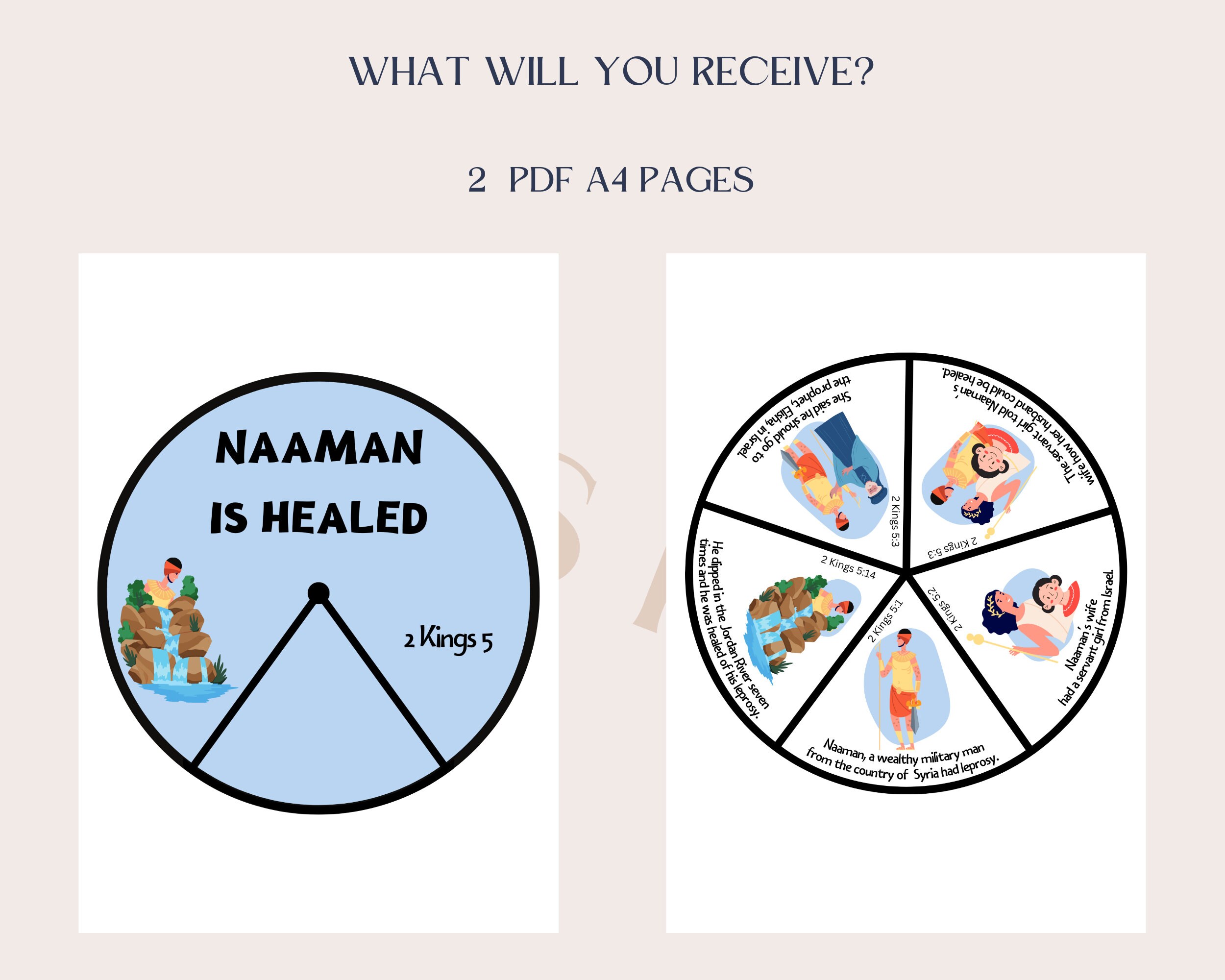 Naaman is Healed Spinner Wheel | Naaman Craft | Sunday School Activity ...