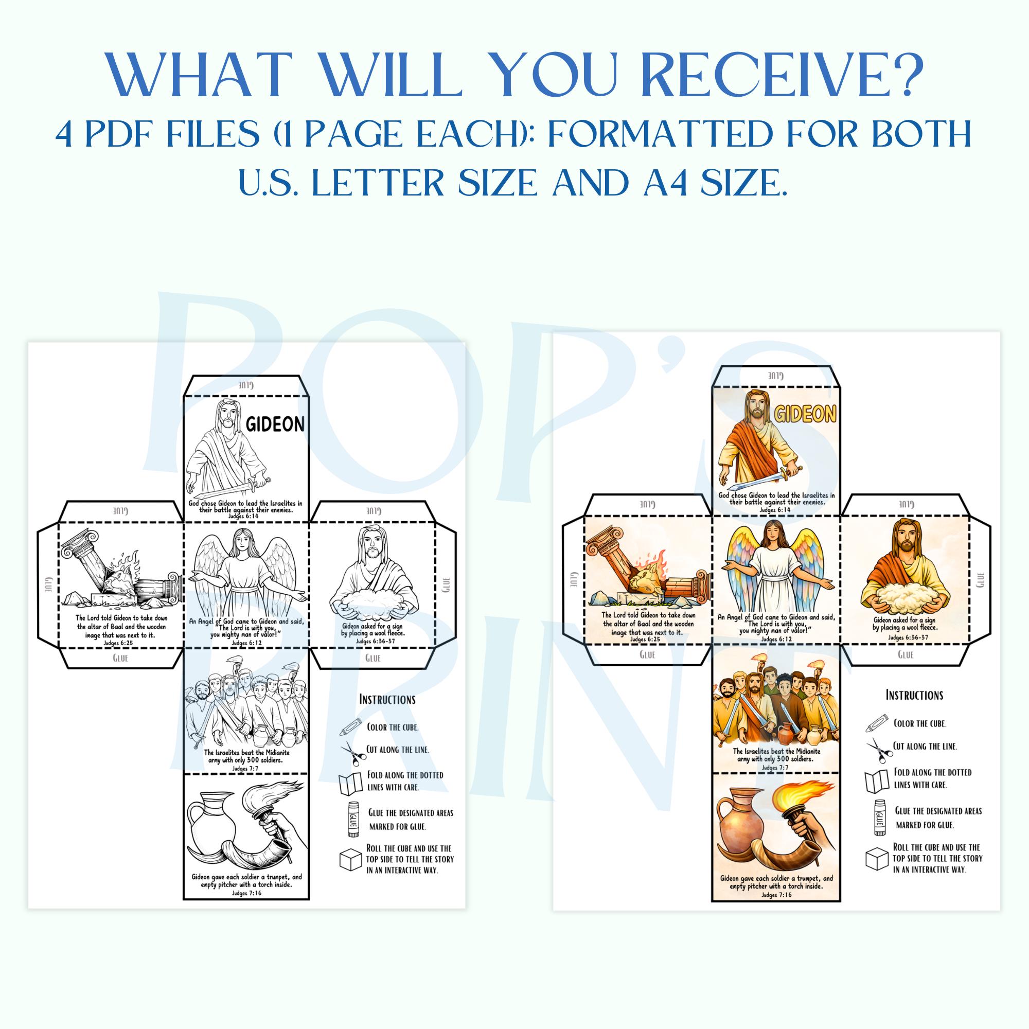 Printable Gideon’s Victory Cube Craft, Sunday School Bible Story ...