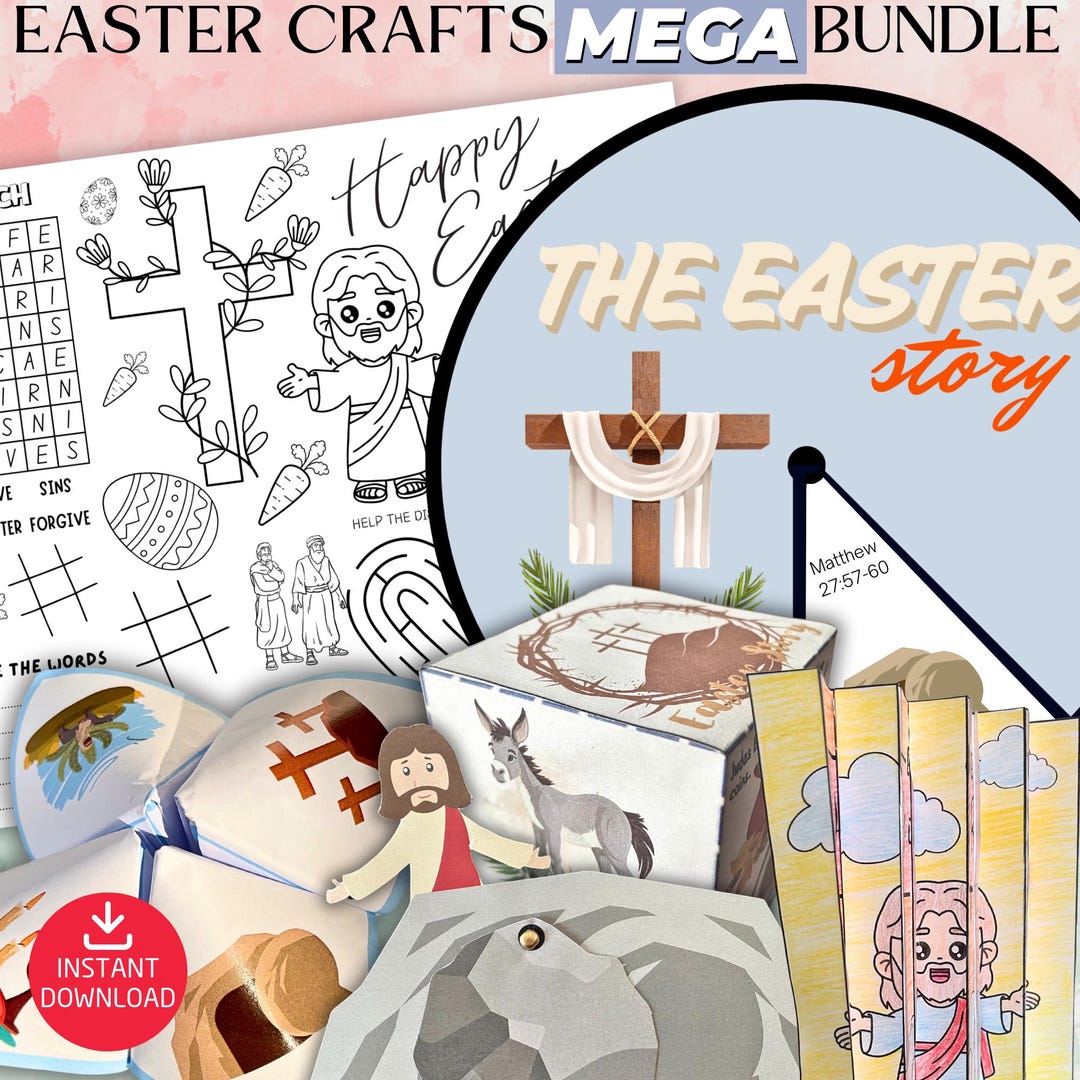 Easter Crafts MEGA Bundle| Easter Story| Printable Sunday School Bible ...