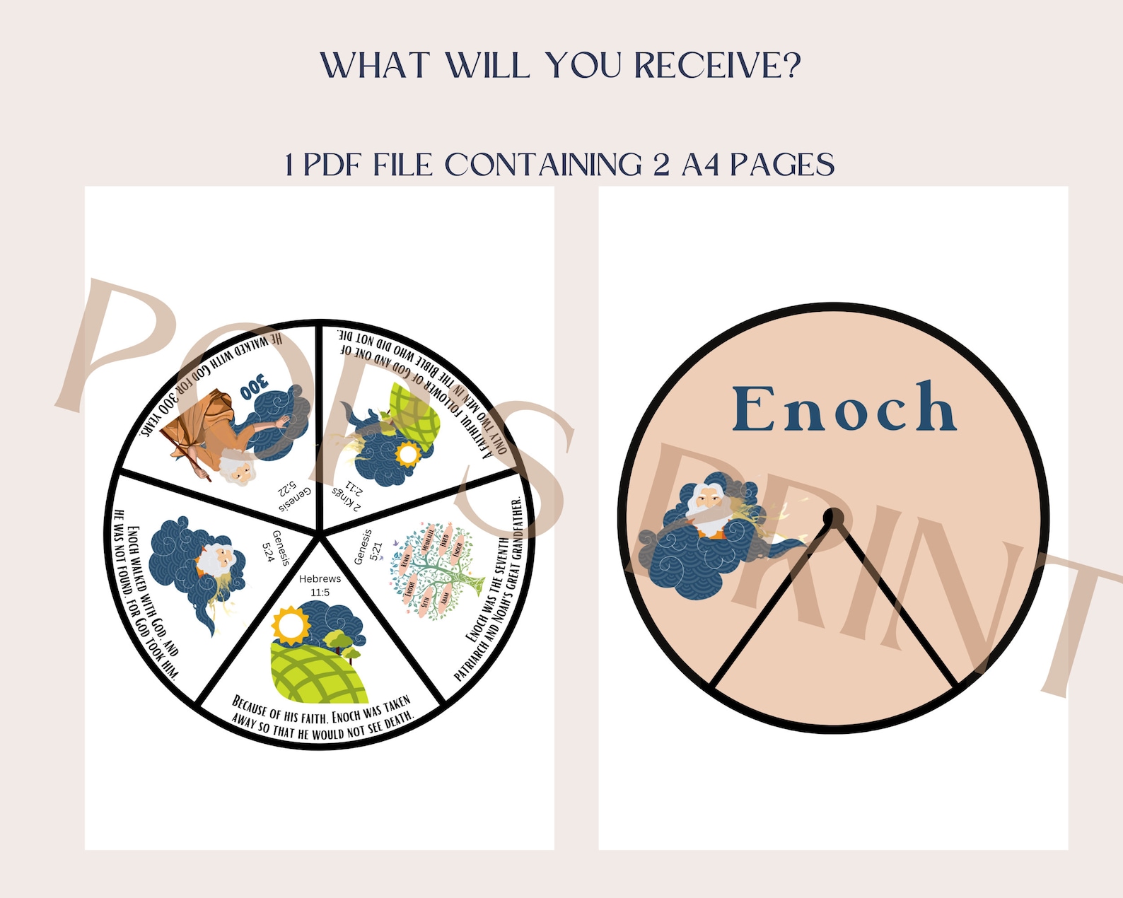 Printable Enoch Spinner Wheel, Bible Craft for Sunday School, Kids ...
