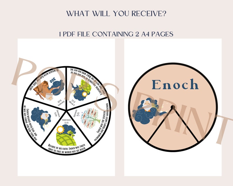 Printable Enoch Spinner Wheel, Bible Craft for Sunday School, Kids ...
