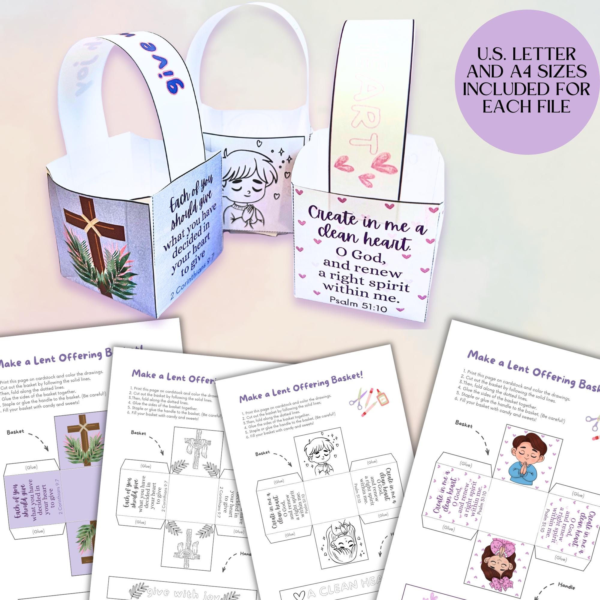 Lent Crafts Bundle for Kids| Printable Sunday School Bible Activity ...