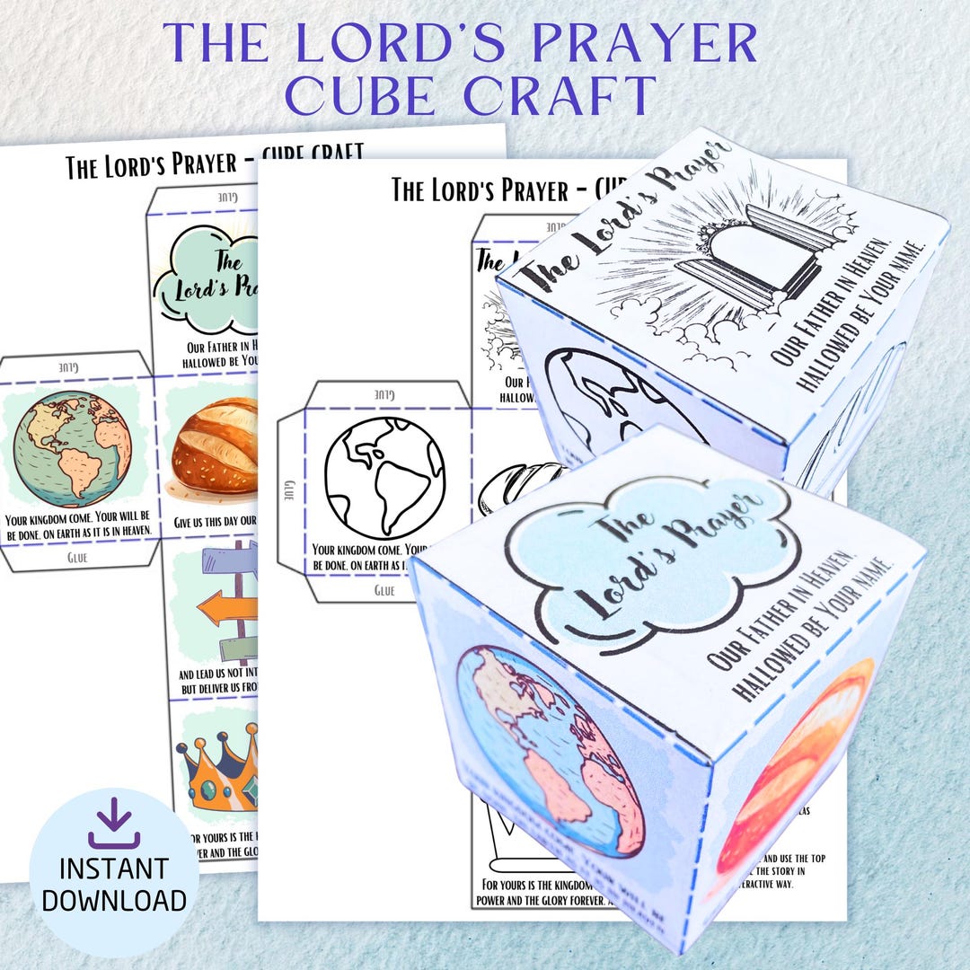 Printable the Lord's Prayer Sunday School Craft for Kids, Kids Ministry ...