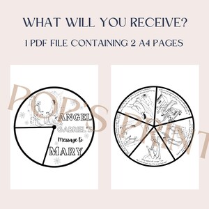 Printable Sunday School Craft: Angel Gabriel's Message to Mary Spinner ...