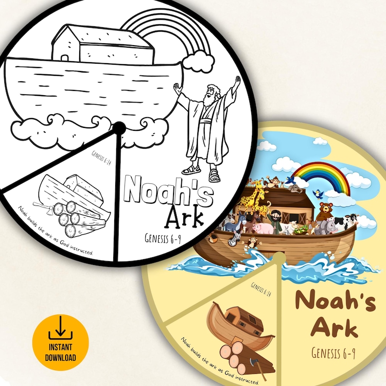 Rueda giratoria del Arca de Noé / Escuela Dominical / Manualidad para ...