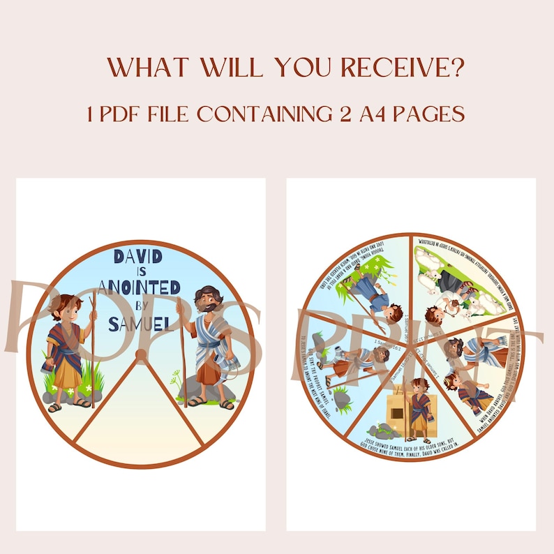 Printable Bible Craft- David Anointed by Samuel Spinner Wheel, Sunday ...