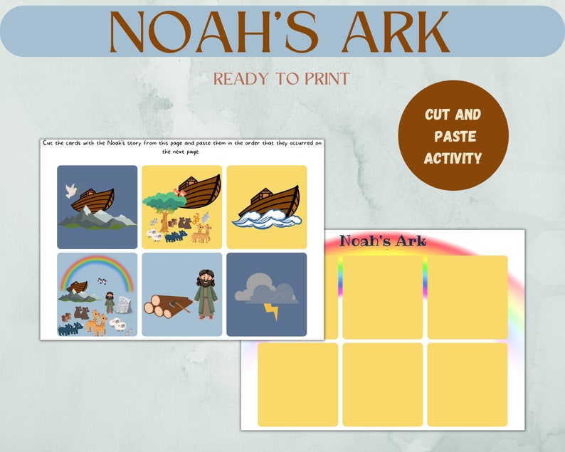 Noah's Ark Activity Noah's Ark Printable Noah's - Etsy