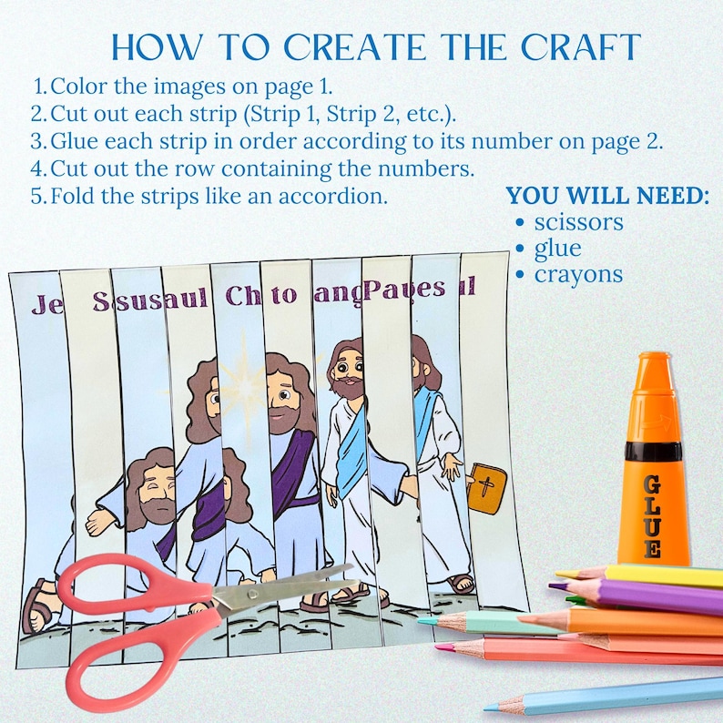 Saul to Paul Agamograph Craft – Sunday School Bible Coloring Activity ...