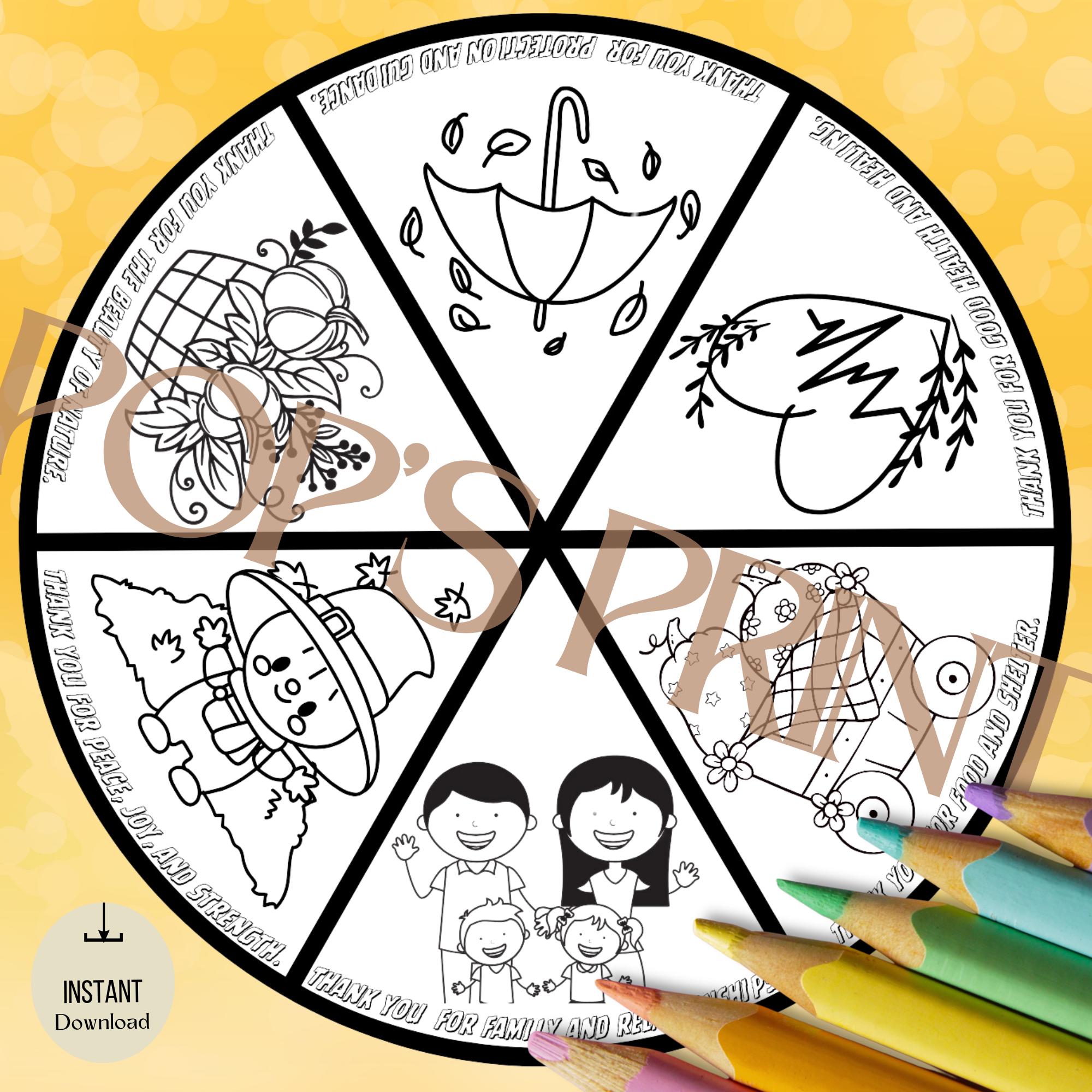 Printable Thanksgiving Pumpkin Prayer Spinner Wheel, Sunday School ...