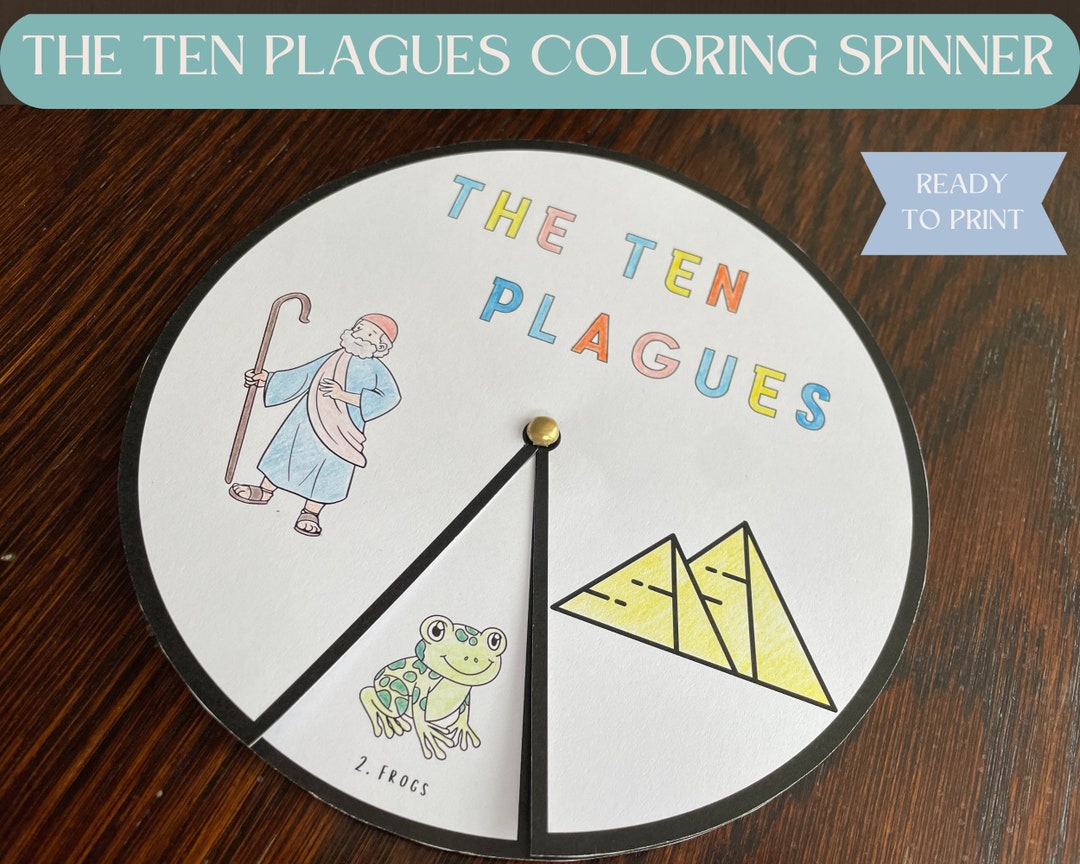 The Ten Plagues Coloring Spinner Wheel the Ten Plagues Craft - Etsy