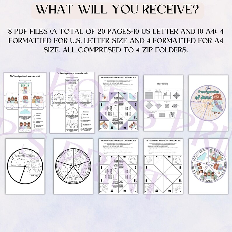 Transfiguration of Jesus Crafts Bundle| Printable Sunday School Bible ...