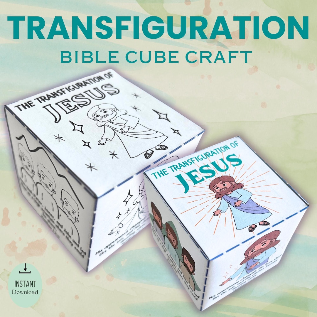 Transfiguration Lesson for Kids| Cube Craft| Printable Sunday School ...