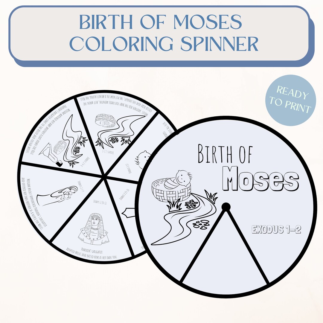 Birth of Moses Coloring Spinner Wheel| Sunday School Craft| Kids ...
