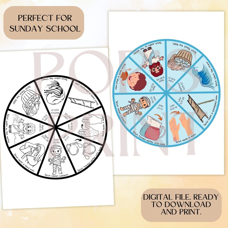 Printable "the Miracles of Jesus" Sunday School Craft | Jesus' Miracles ...