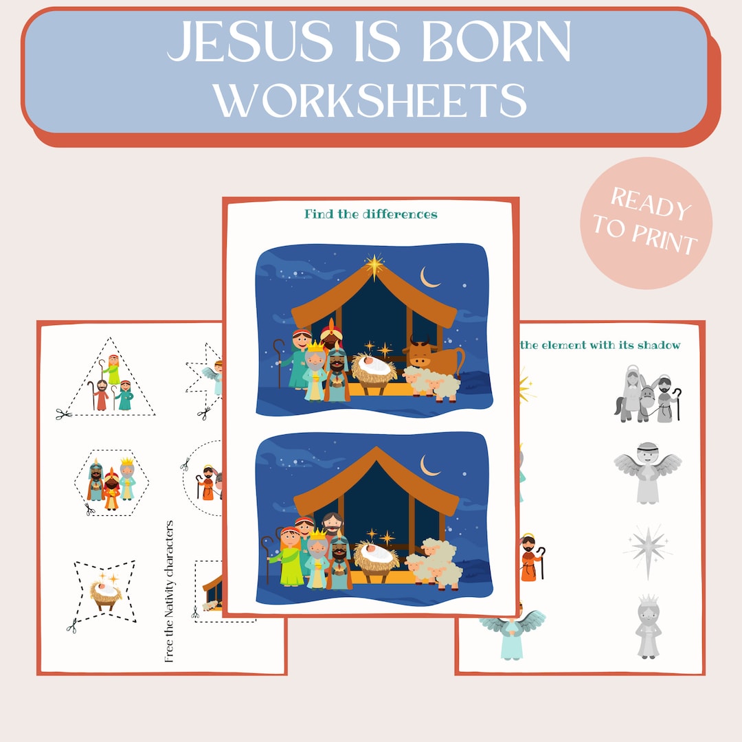 Jesus is Born Worksheets Nativity Activity Christmas Prints Sunday ...