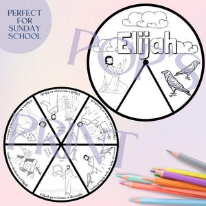 Printable Sunday School Crafts Prophet Elijah Coloring Activity Bundle ...