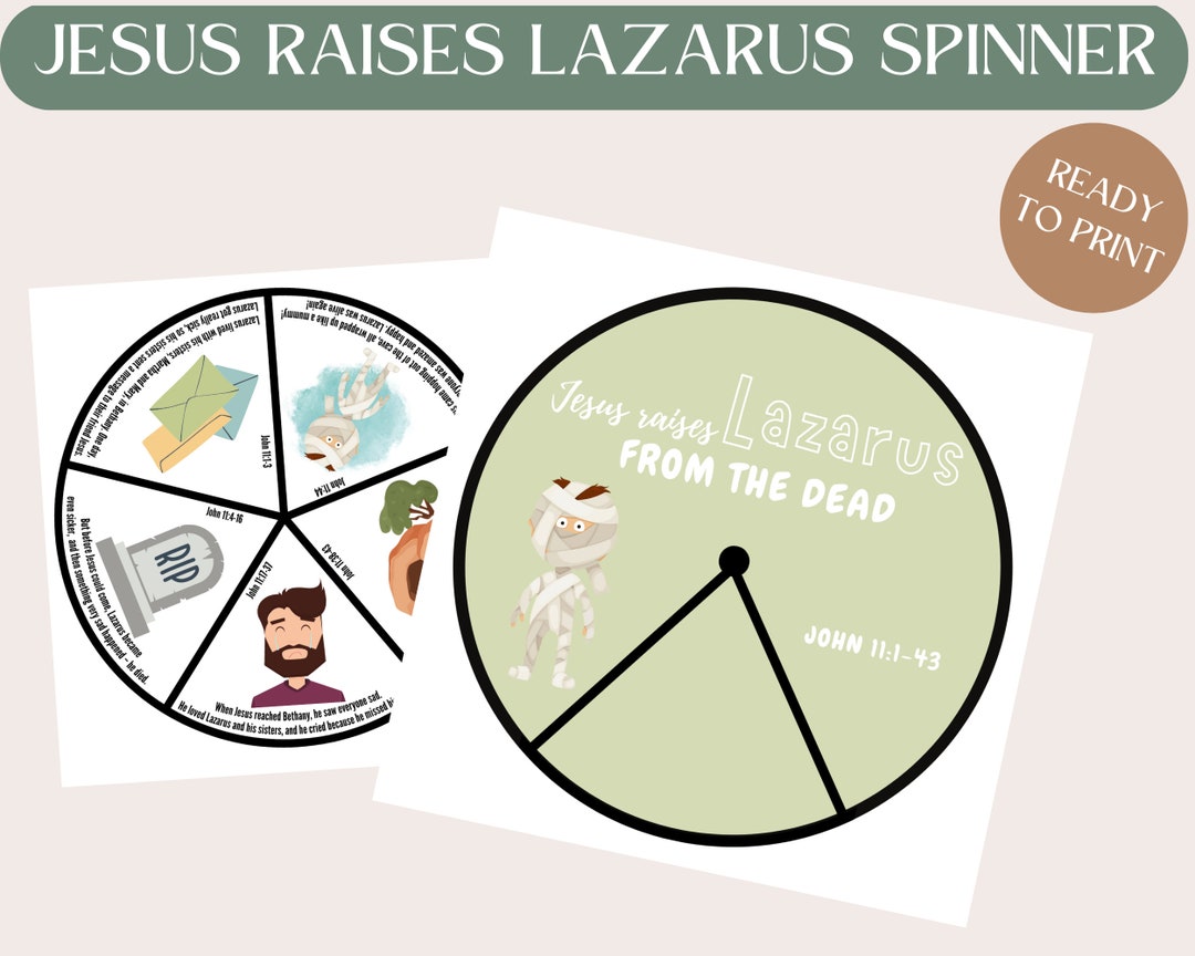 Jesus Raises Lazarus Spinner Wheel Lazarus Craft Sunday - Etsy