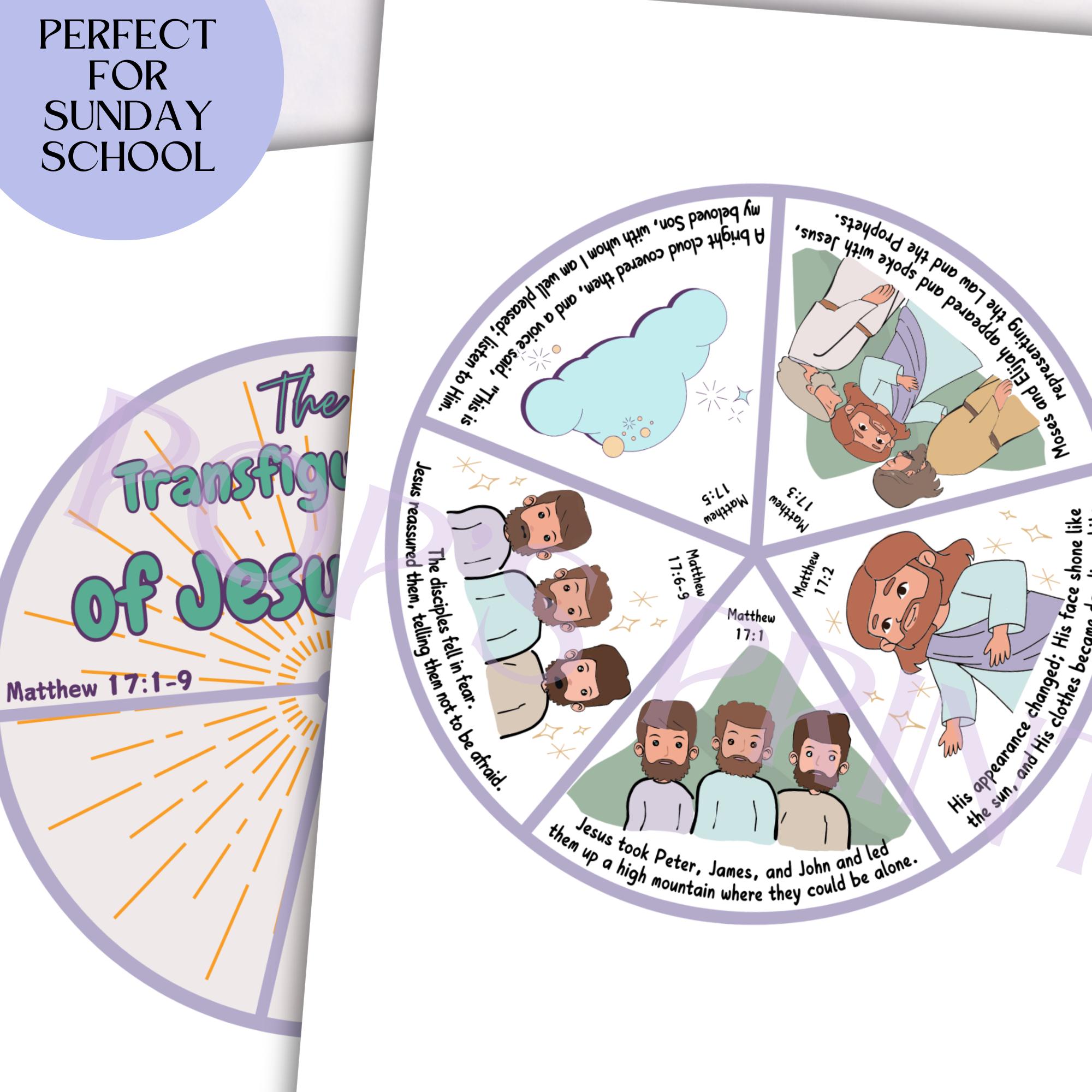 Transfiguration of Jesus Crafts Bundle| Printable Sunday School Bible ...