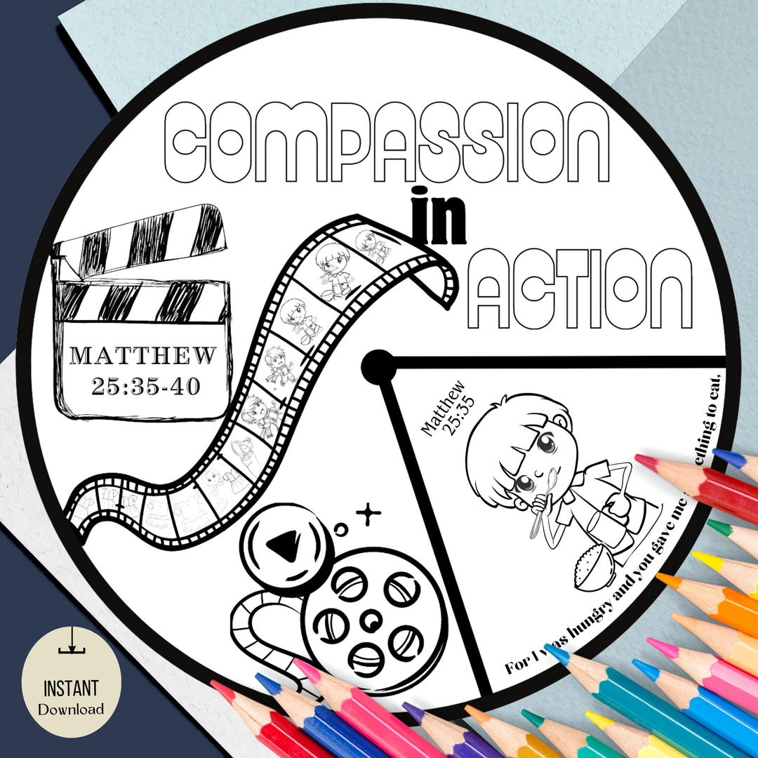 Sunday School Craft Compassion in Action Spinner Wheel, Jesus ...