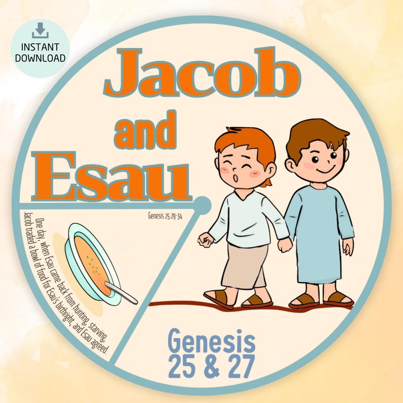 Printable Jacob and Esau Sunday School Craft, Kids' Ministry Bible ...