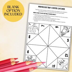 Pentecost Day Cootie Catcher Craft for Kids| Sunday School Activity for ...