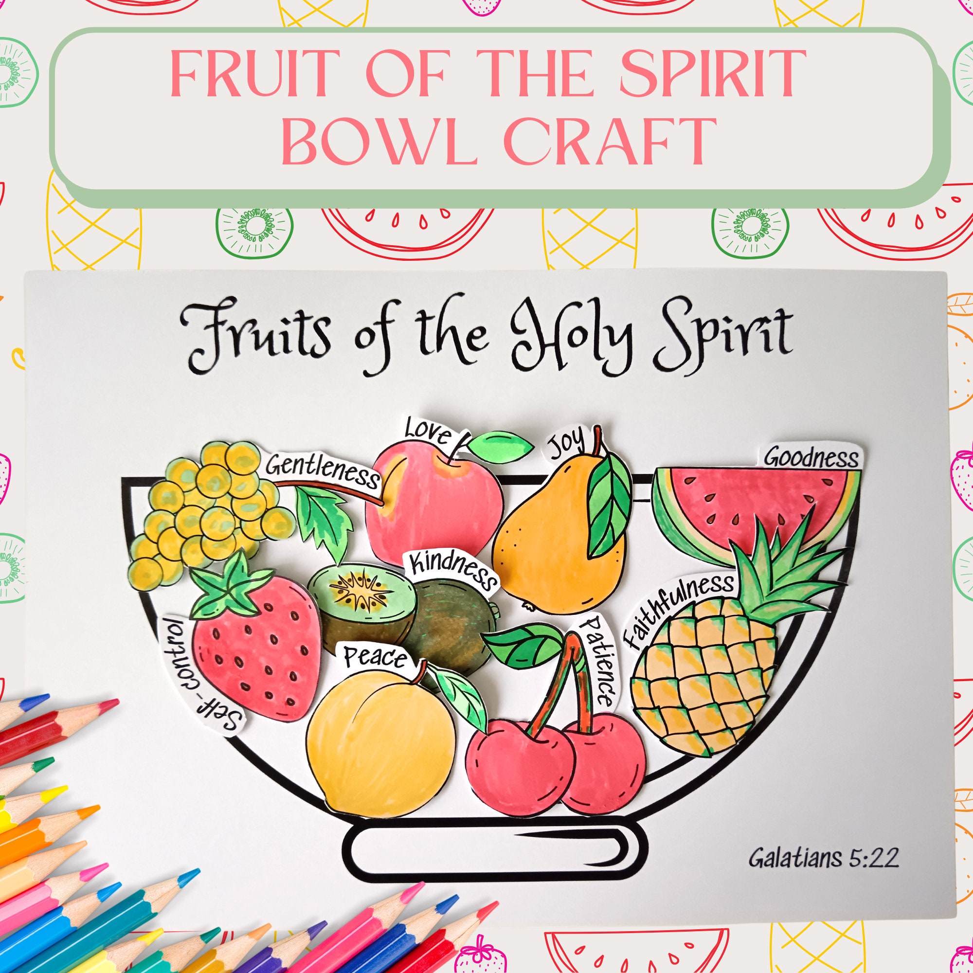 Fruit of the Spirit Bowl Craft| Fruit of the Spirit Activity| Sunday ...