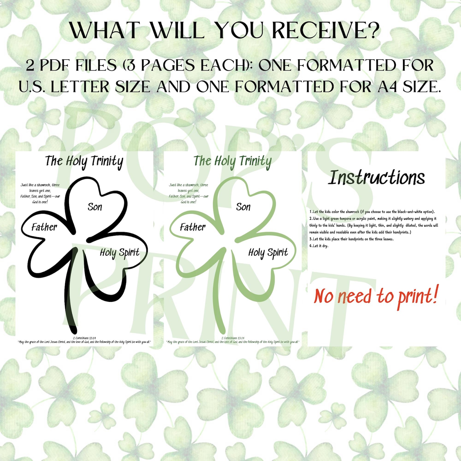 St. Patrick's Day Shamrock Handprint Craft| St. Patrick Children Art ...