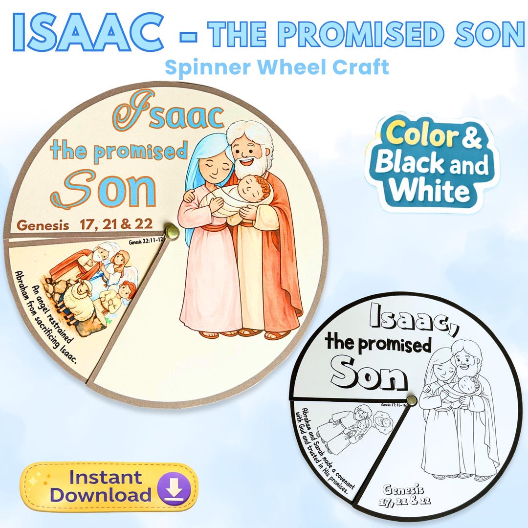 Isaac the Promised Son Craft | Coloring Spinner Wheel |sunday School ...