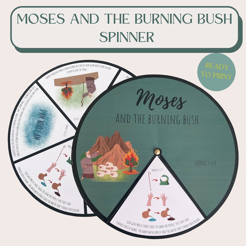 Moses and the Burning Bush Spinner Wheel| Sunday School Craft| Kids ...