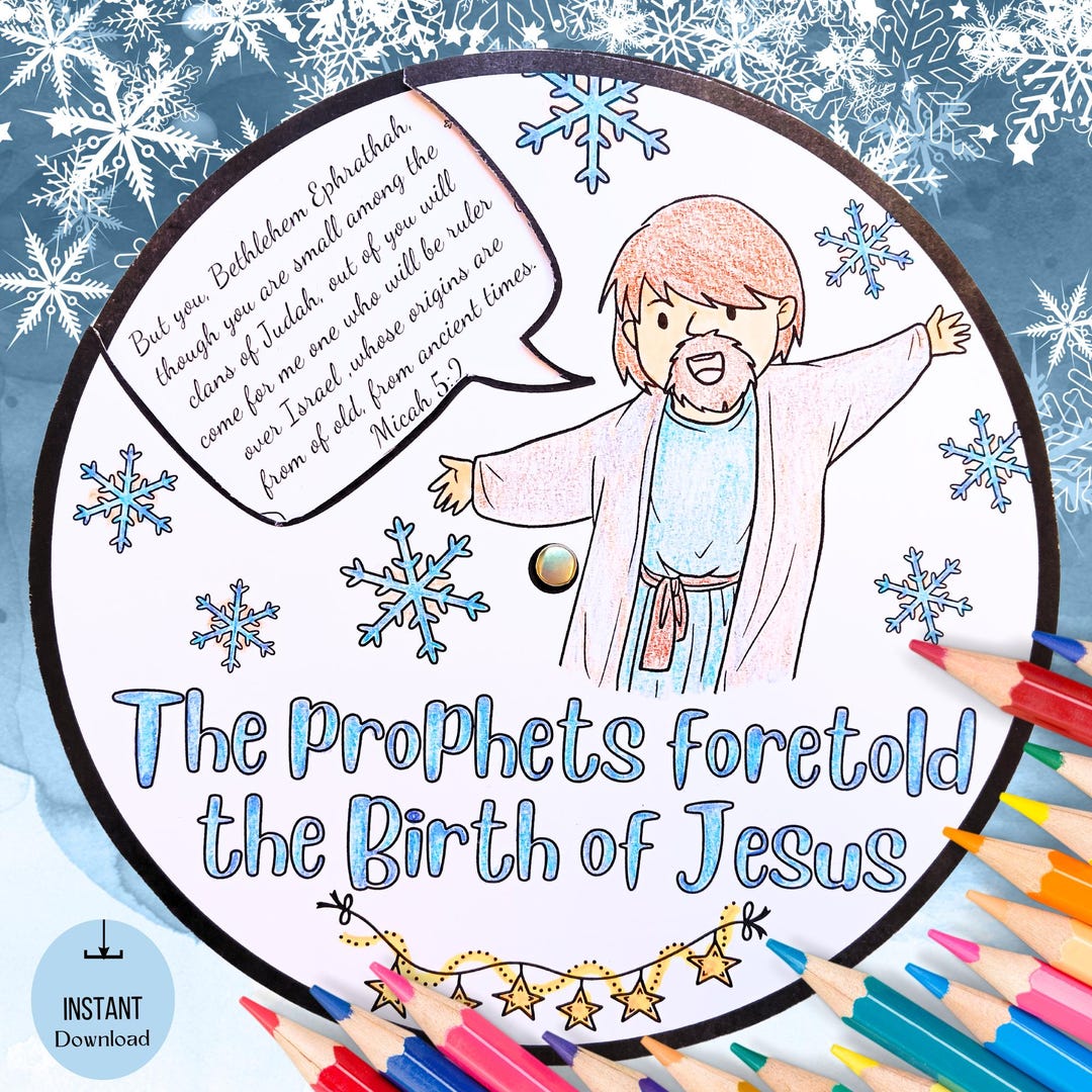 Prophets Foretold the Birth of Jesus Spinner Wheel, Printable Christmas ...